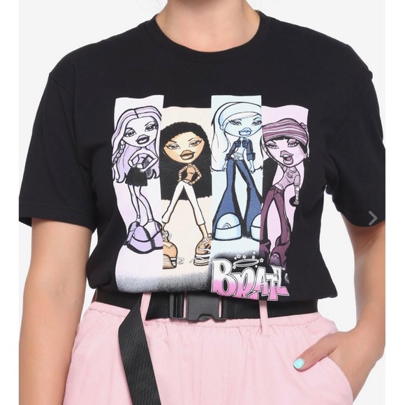 Hot Topic | Tops | Bratz Characters Panel Girls Boyfriend Fit Tshirt ...